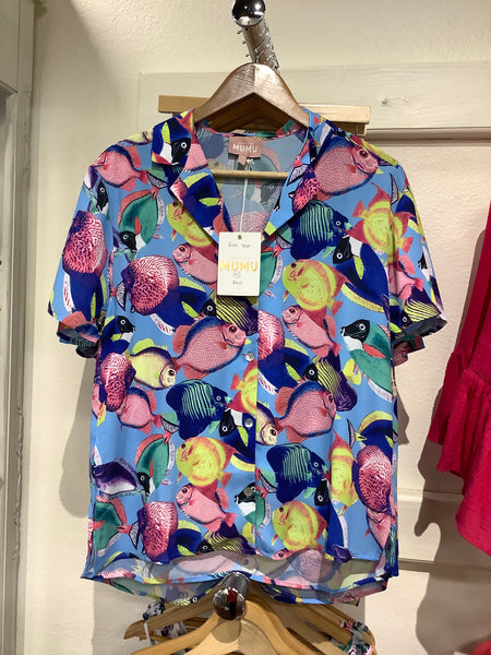 Mumu Fish Top – Flame and Flamingo