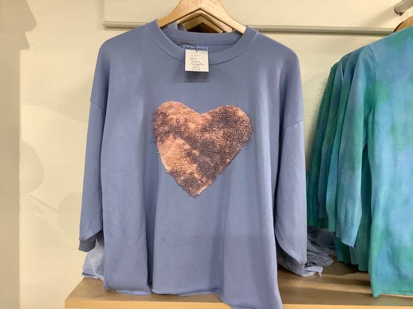 LBD Blue heart sweater – Flame and Flamingo